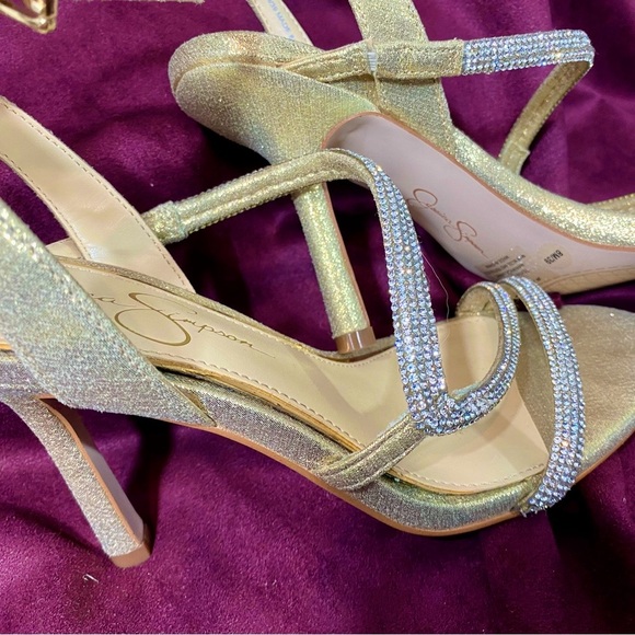 Jessica Simpson | Shoes | Jessica Simpson Gold Shimmer Soft Rhinestones ...